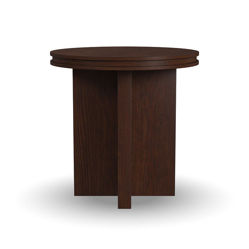 Waterfall Round End Table (Walnut) Flexsteel | Furniture Cart