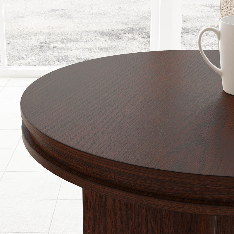 Waterfall Round Coffee Table (Walnut) Flexsteel | Furniture Cart