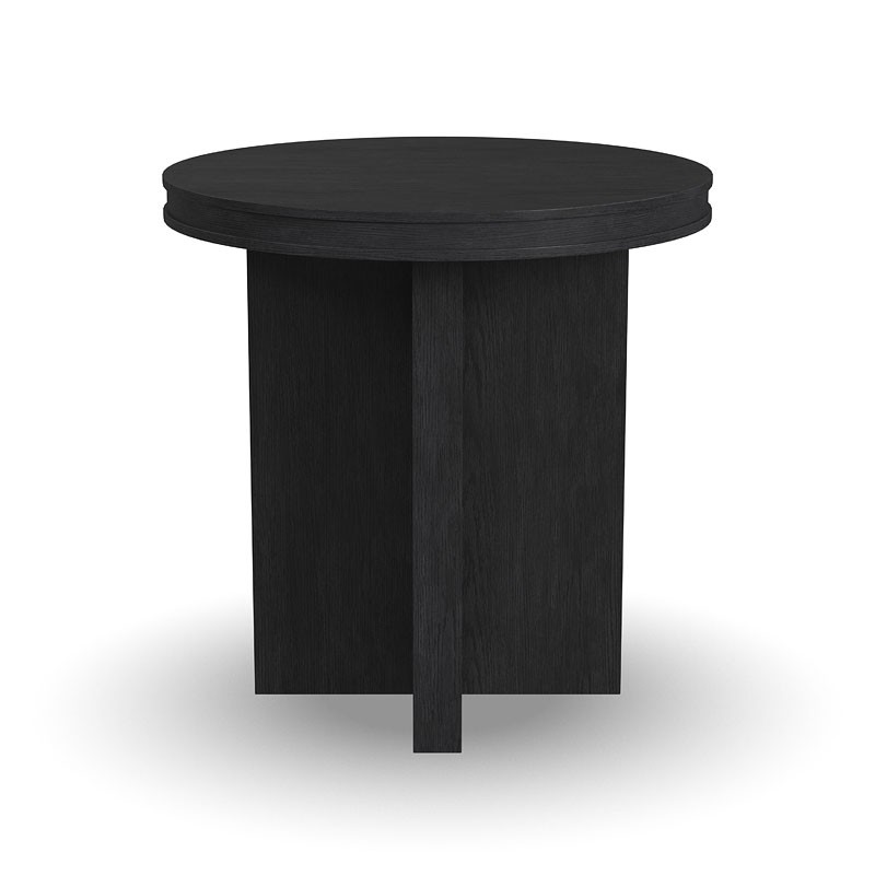 Waterfall Round End Table (Ebony) Flexsteel | Furniture Cart