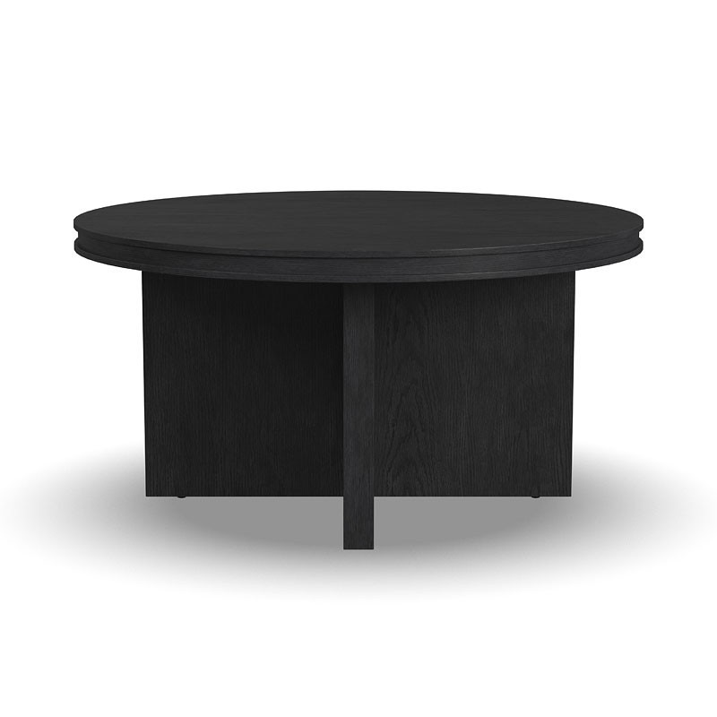 Waterfall Round Coffee Table (Ebony) Flexsteel | Furniture Cart
