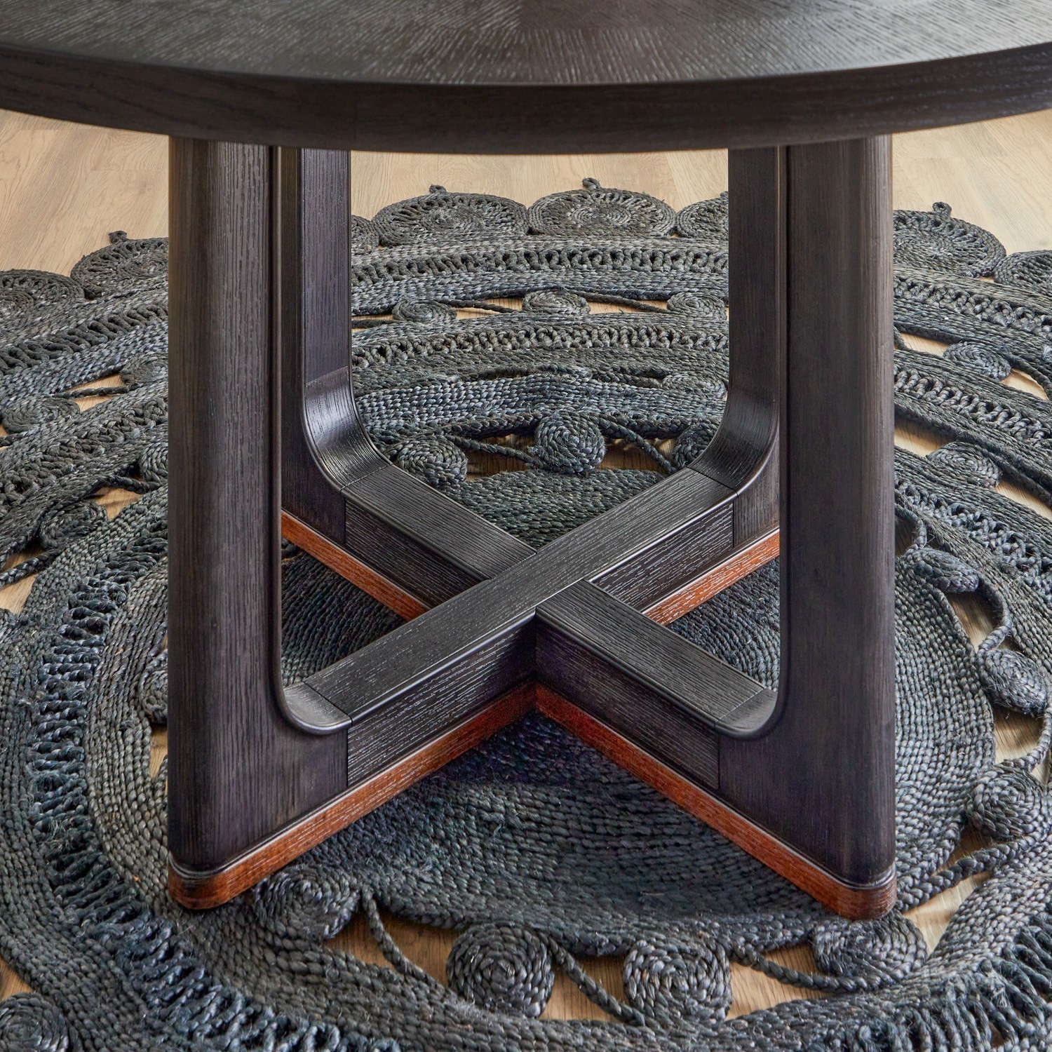 Waterfall Ebony Round Dining Table Flexsteel | Furniture Cart