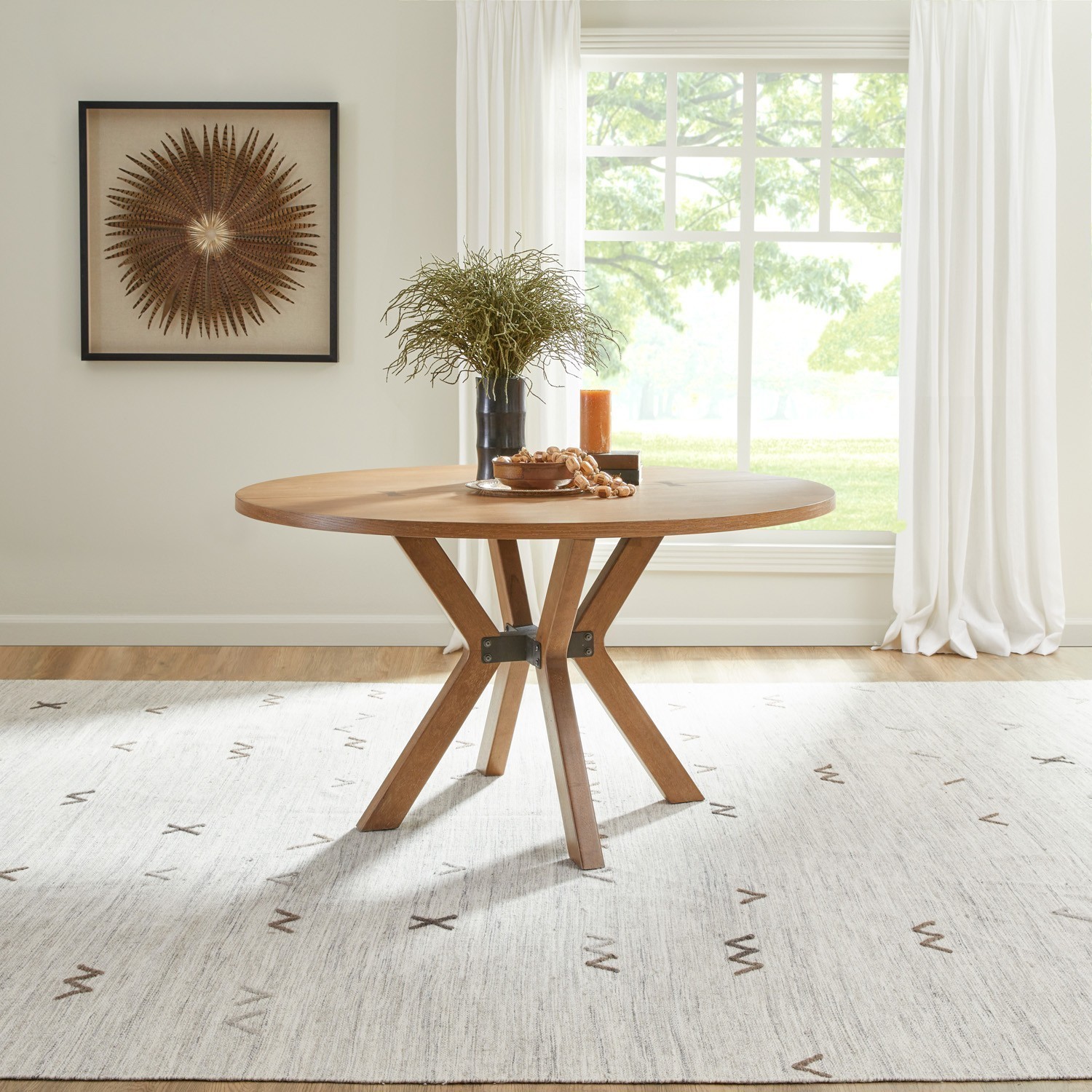 Millwork Round Dining Table Flexsteel | Furniture Cart