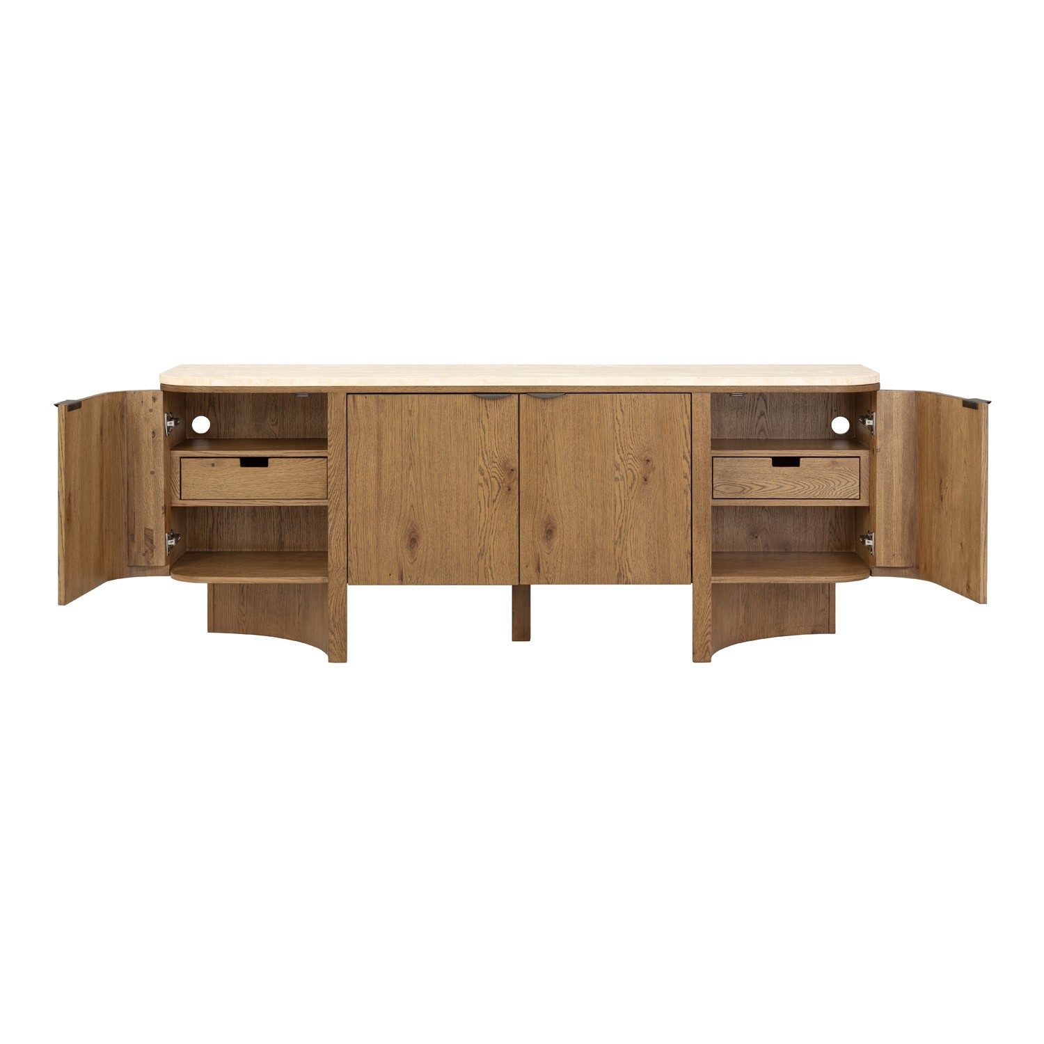Eclipse Travertine Stone Entertainment Console Flexsteel | Furniture Cart