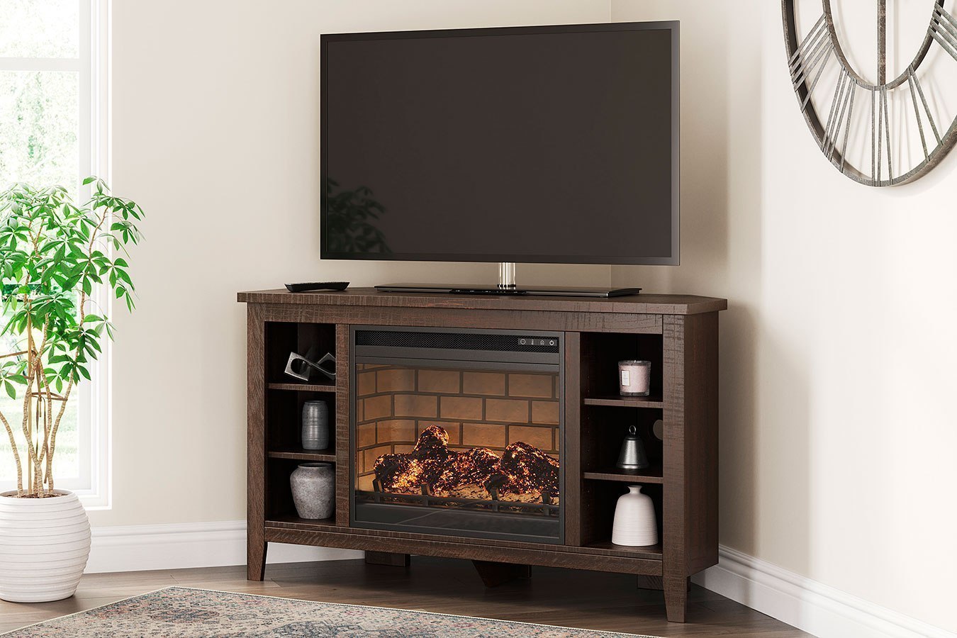 Infrared fireplace tv stand store