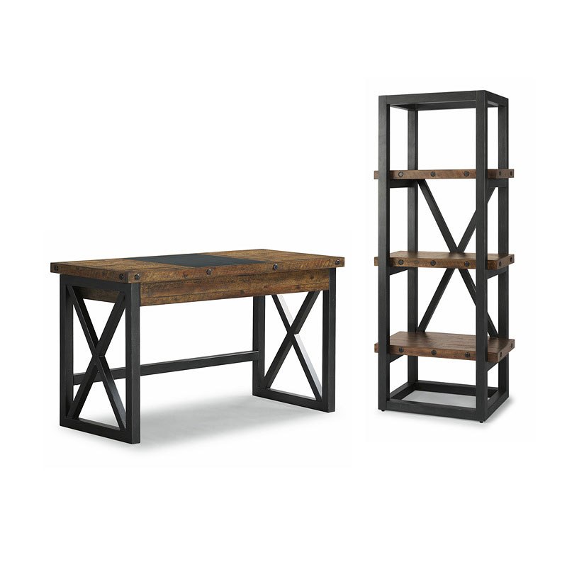 Carpenter Lift-Top Home Office Set (Rustic Brown) Flexsteel | Furniture ...