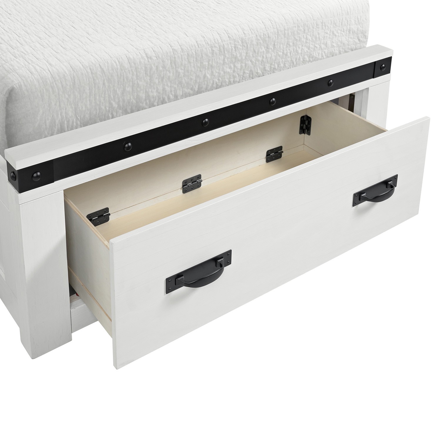 Wade White Storage Bed Elements Furniture | Furniture Cart