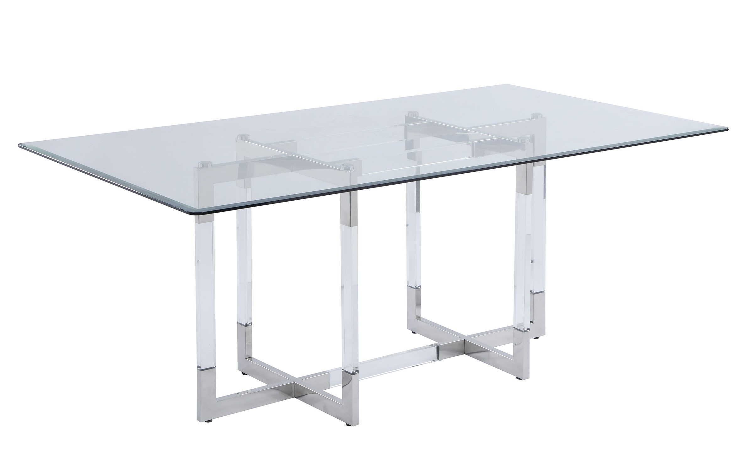 Yasmin Dining Room Set W/ 44 Inch X 84 Inch Glass Table And Layla ...