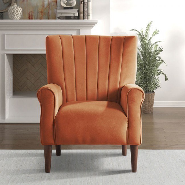 Burnt orange leather accent chair store
