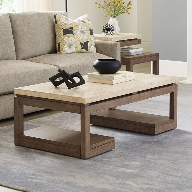 Nash Rectangular Coffee Table Hammary Furniture Cart