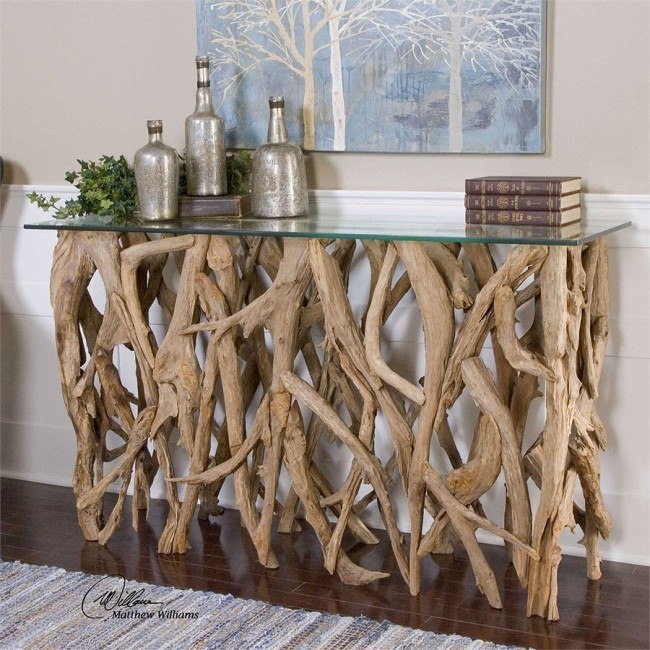 Teak Console Table Uttermost Furniture Cart
