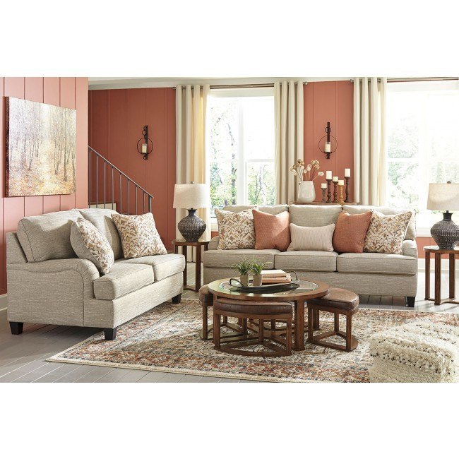 Almanza Wheat Living Room Set Signature Design Furniture Cart
