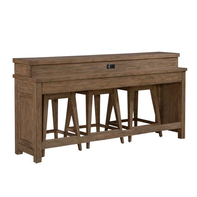 Pinebrook Ridge 4 Piece Console Bar Table Set Liberty Furniture ...