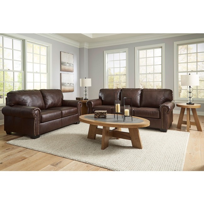 Dark brown leather living room set store