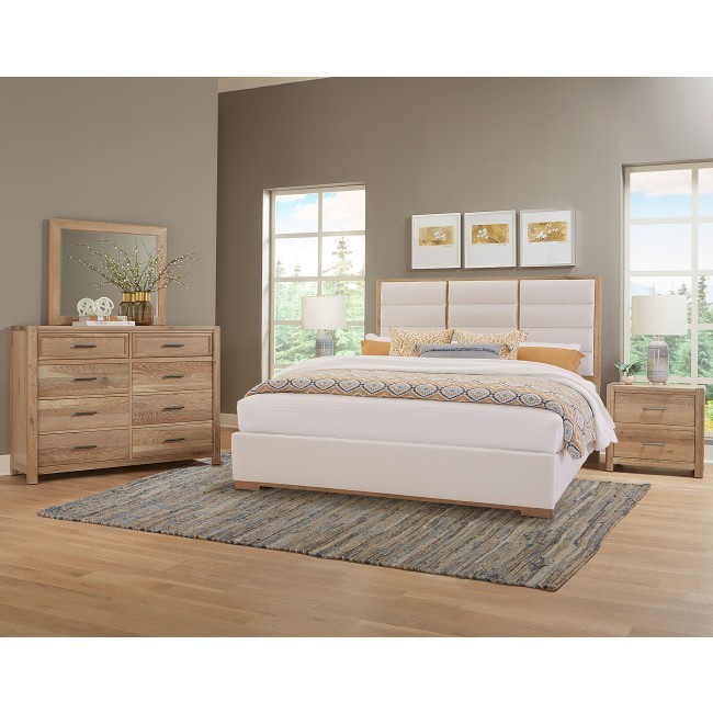 Crafted Oak Erin s White Upholstered Bedroom Set Bleached White