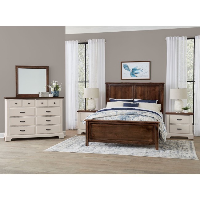 Lancaster County Amish Bedroom Set Amish Walnut And Dove Grey Vaughan Bassett 1 Reviews Furniture Cart