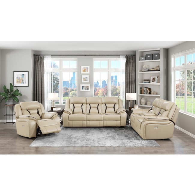Amite Power Reclining Living Room Set Beige Homelegance Furniture Cart