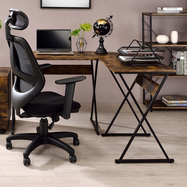 Zafiri Writing Desk Weathered Oak Black Acme Furniture Furniture Cart