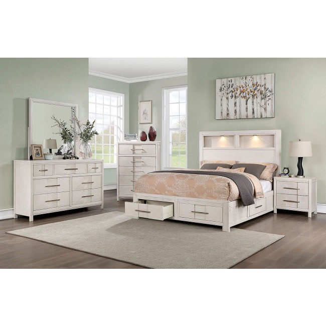 Karla Bookcase Bedroom Set (White) Furniture Of America | Furniture Cart