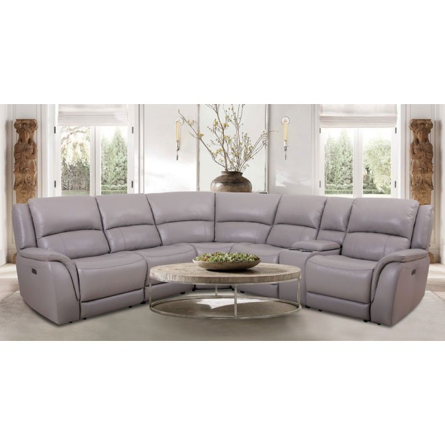Gorgius Power Reclining Sectional (Light Gray) Furniture Of America ...