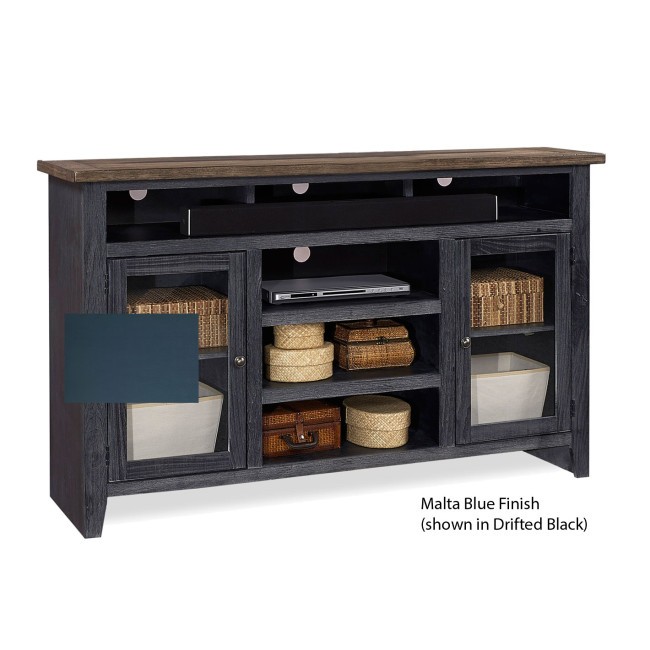 Eastport 65 Inch Highboy Console W/ 2 Doors (Malta Blue) Aspenhome ...