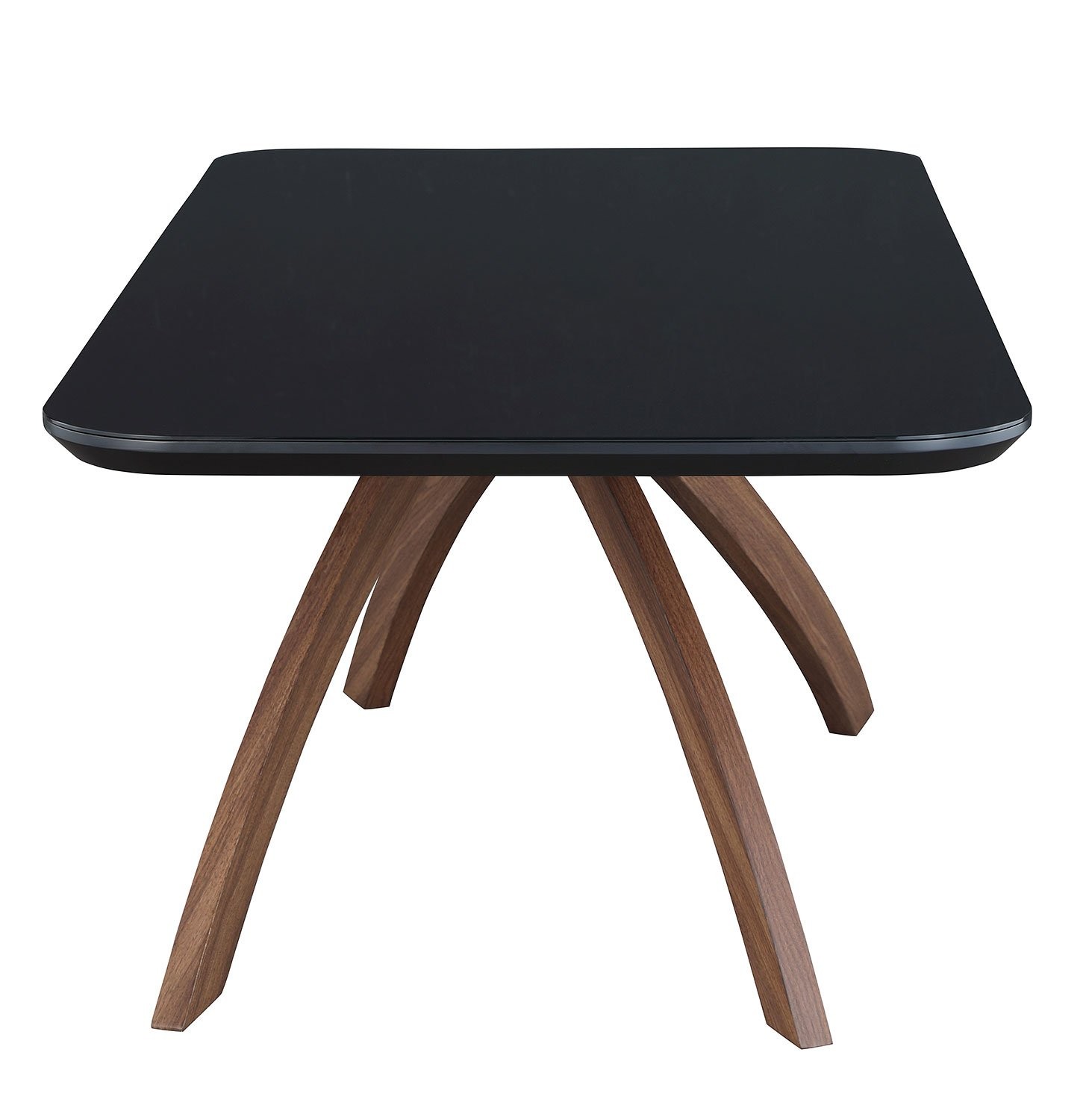 Emily Black Glass Top Dining Table W/ Crisscross Base Chintaly Imports ...