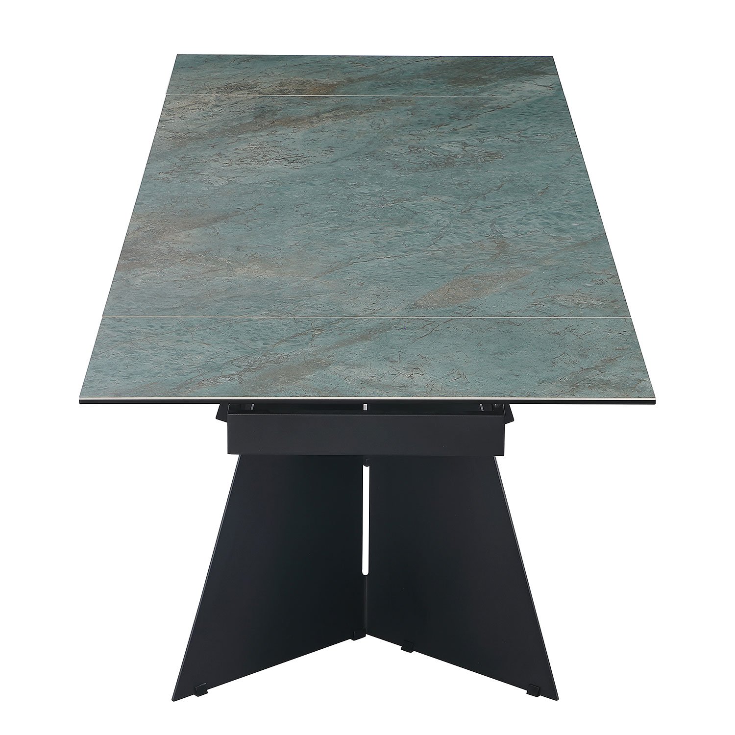 Helen Extendable Dining Table W/ Ceramic Top And Steel Base Chintaly ...
