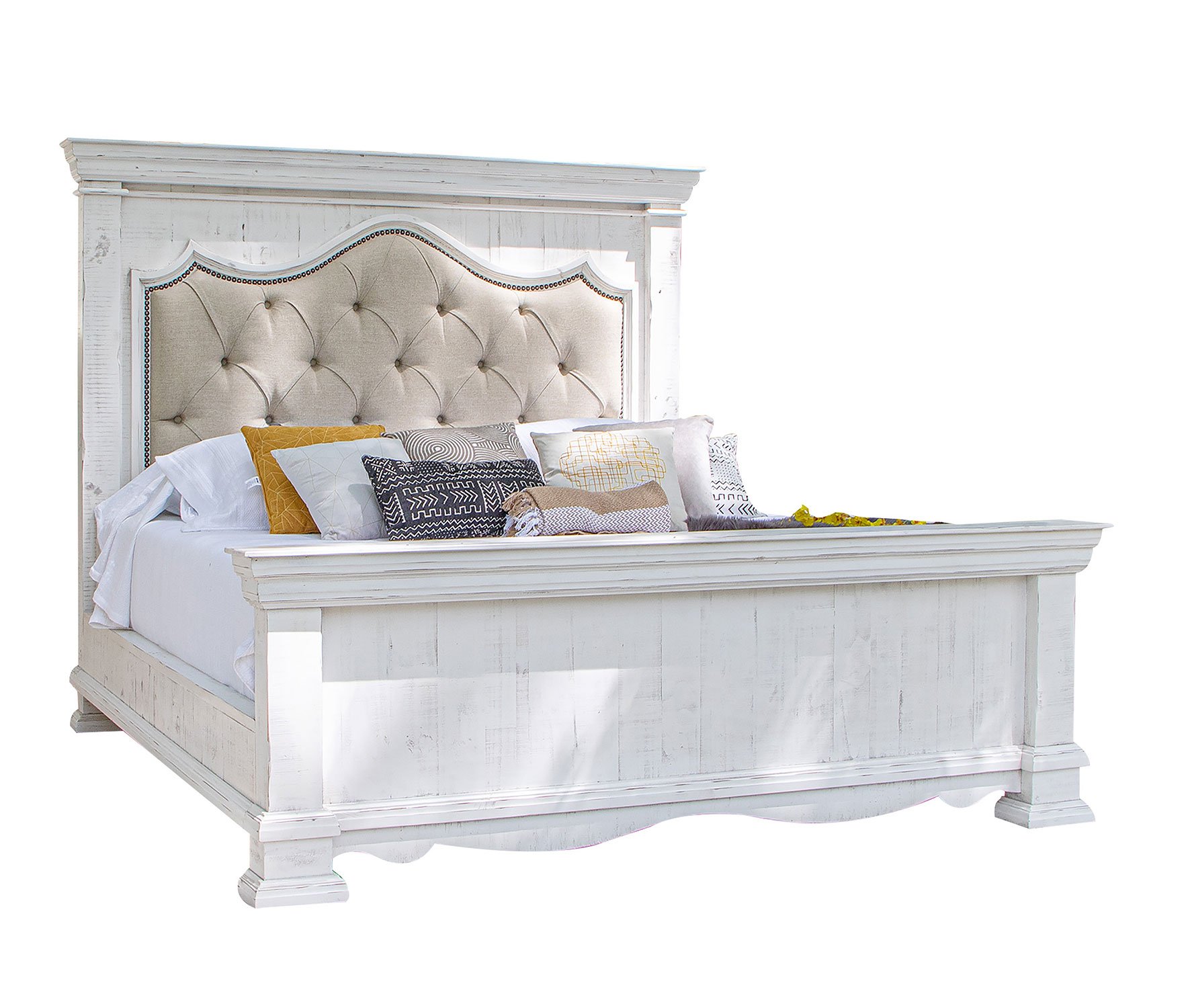 Bella Panel Bedroom Set (White) IFD Furniture | Furniture Cart